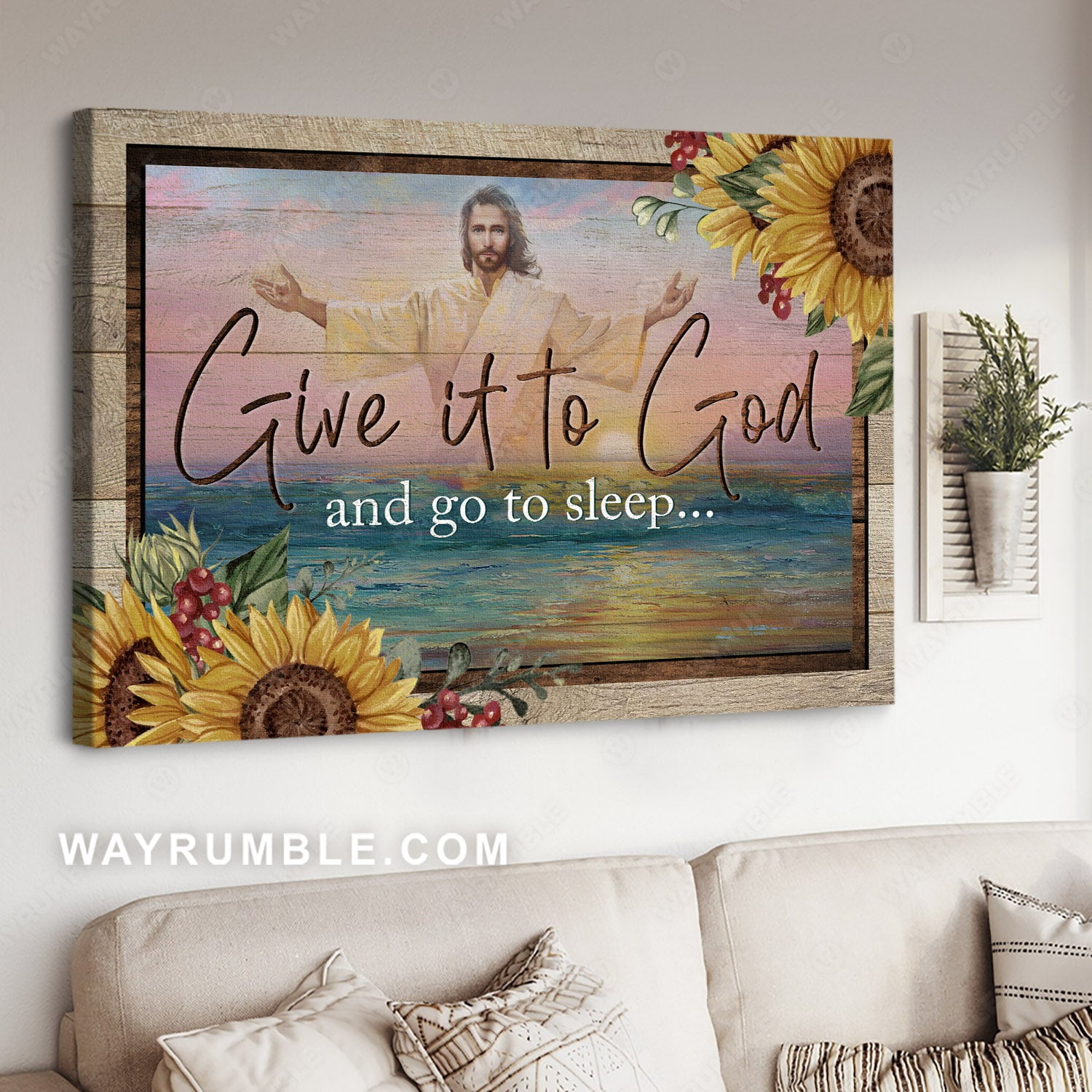Blue Ocean, Jesus Painting, Watercolor Style Style Sunflower, Give It ...
