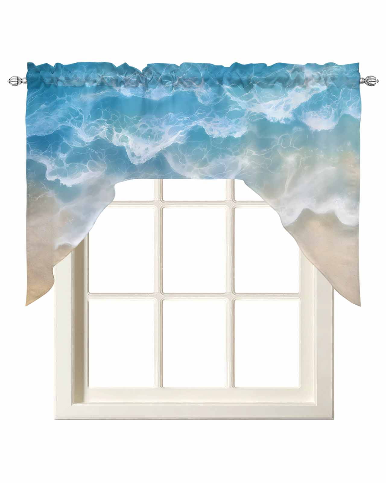 Blue Ocean Kitchen Curtains Swag Valance for Windows/Bathroom/Cafe ...