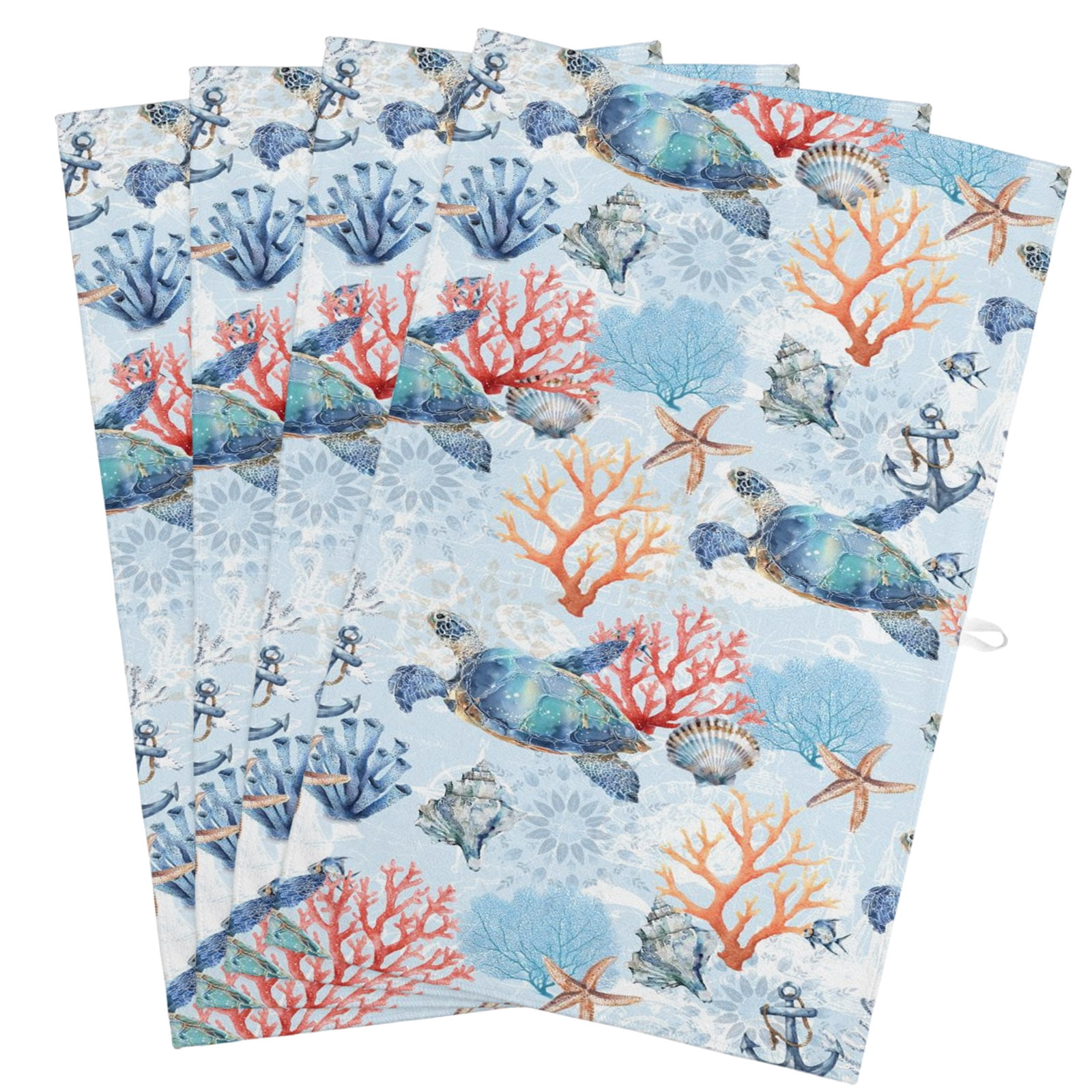 Blue Ocean Kitchen Towels, Absorbent Microfiber Kitchen Dish Hand Tea ...