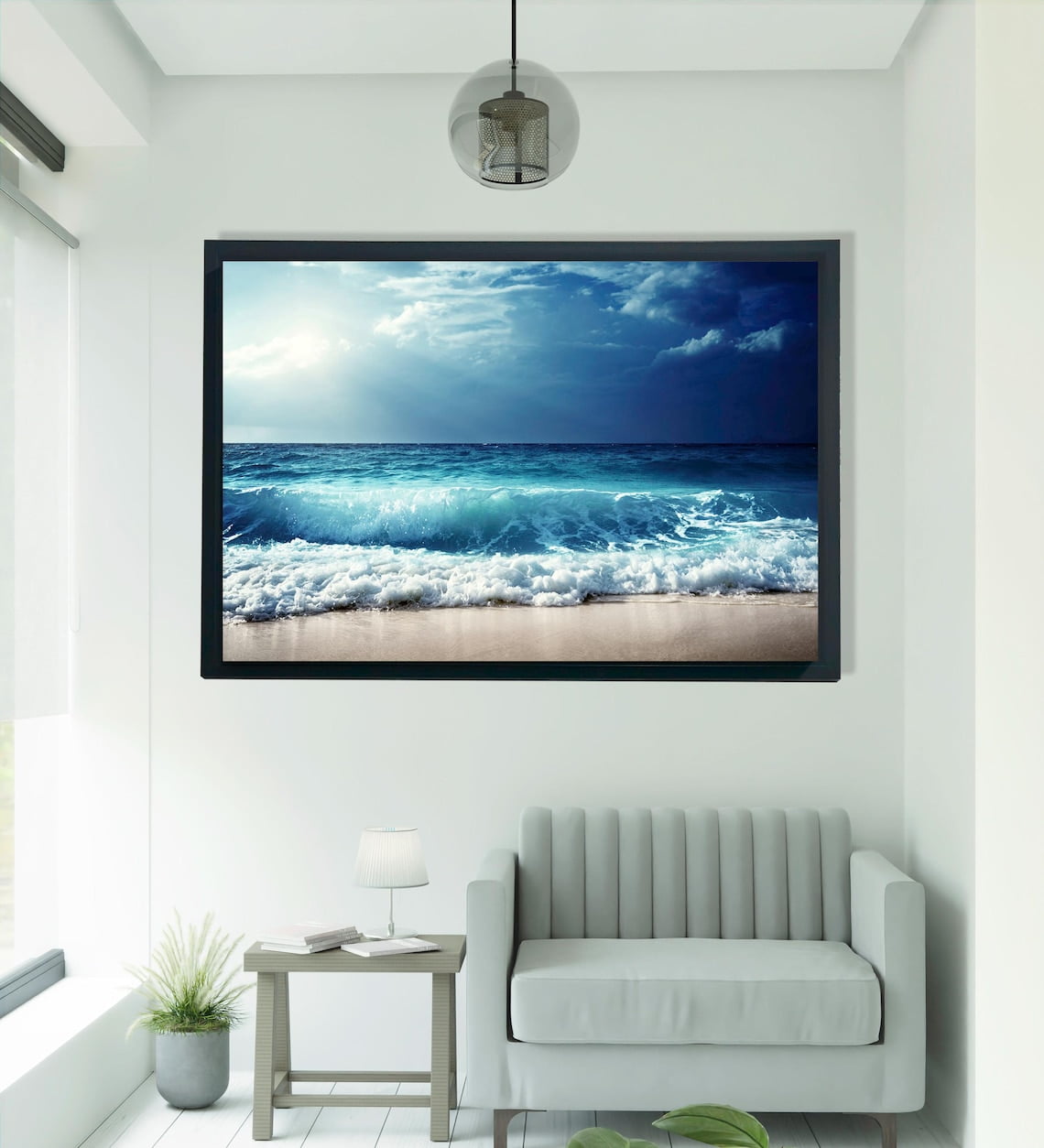 Blue Ocean Landscape Wall Art, Ocean Poster, Sea View Art, Blue Sea ...