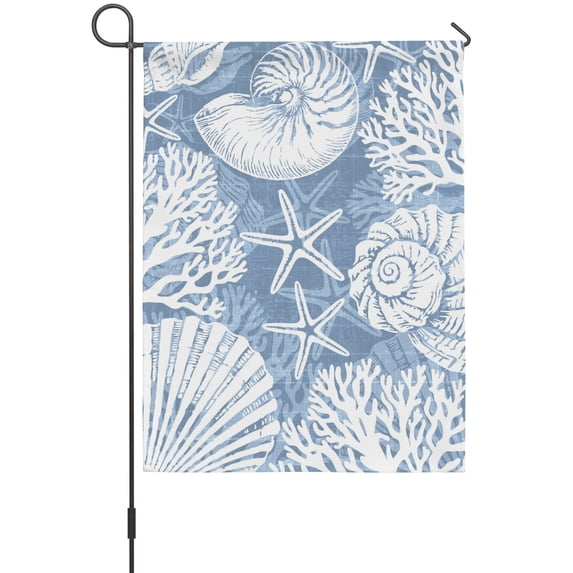Blue Ocean Life Garden Flag 12 x 18 Inches, Coastal Starfish Nautical ...