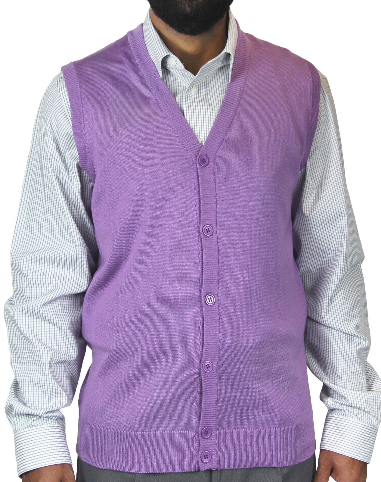 Blue Ocean Mens Big & Tall Sleeveless Cardigan Sweater Vest (sv-200 bm ...