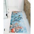 Blue Ocean Non-Slip Bathtub Mat, Sea Turtle Coral Starfish Seashell PVC ...