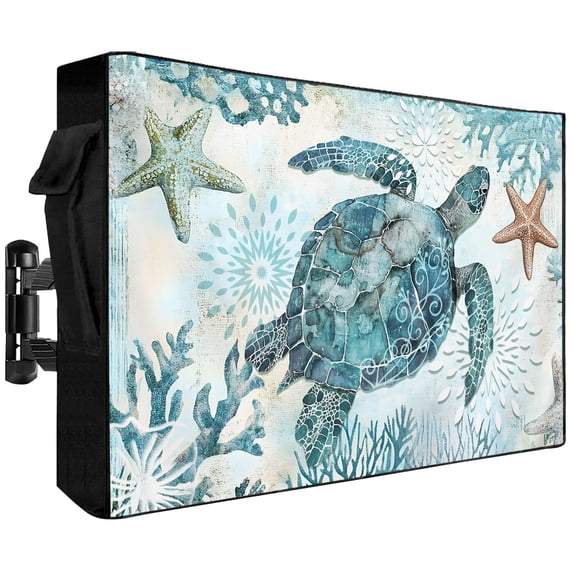 Blue Ocean Outdoor TV Cover 40 to 43 inch Sea Turtle Coral Starfish ...