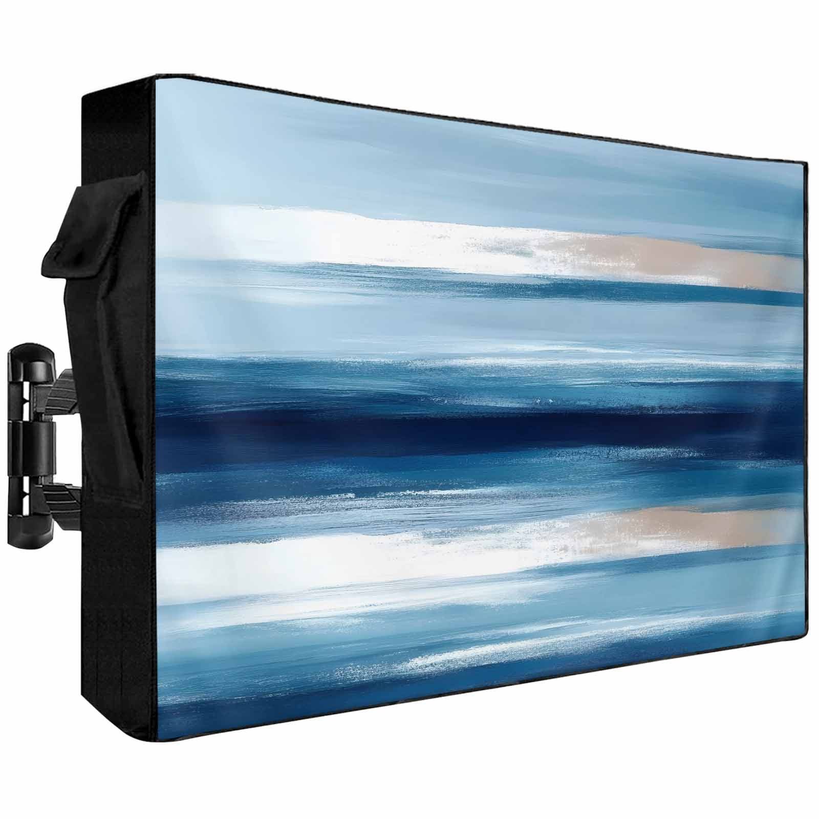Blue Ocean Outdoor TV Cover 60 to 65 inch Retro Watercolor Ripple ...