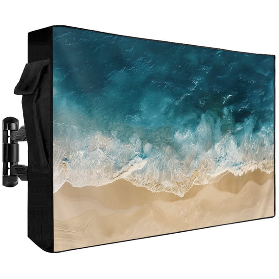 Blue Ocean Outdoor TV Cover 70 to 75 inch Beach Wave Pattern Waterproof ...