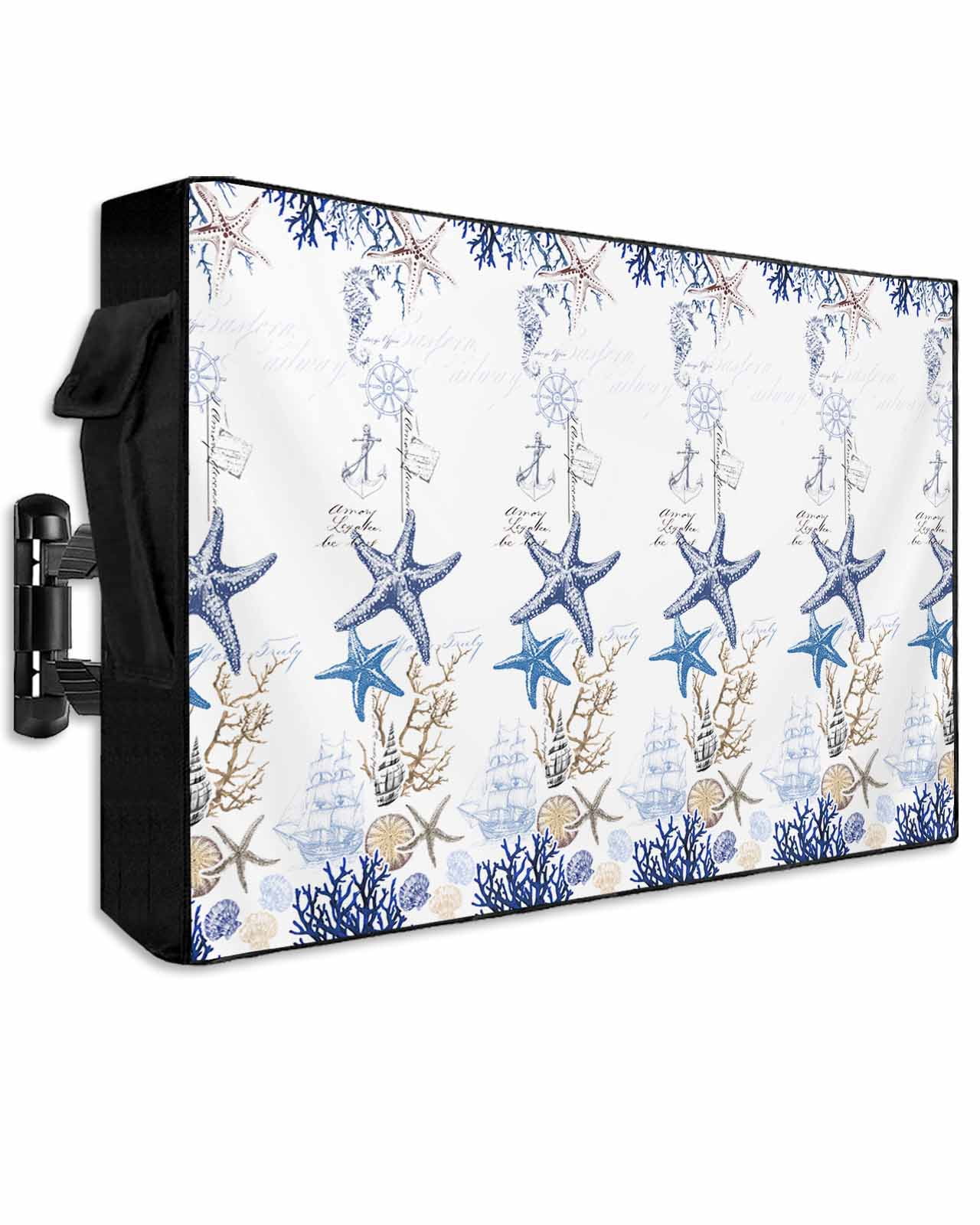 Blue Ocean Outdoor TV Cover 70 to 75 inch Starfish Shell Coral Vintage ...