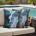 Blue Ocean Outdoor Waterproof Throw Pillow Covers Set of 2, 20"x20 ...