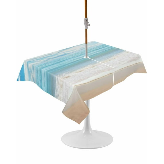 Blue Ocean Rectangle Outdoor Tablecloth, Waterproof Table Cloth Cover ...
