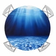 Blue Ocean Round Tablecloth for 45-54 Inch Tables,Fitted Table Cover ...