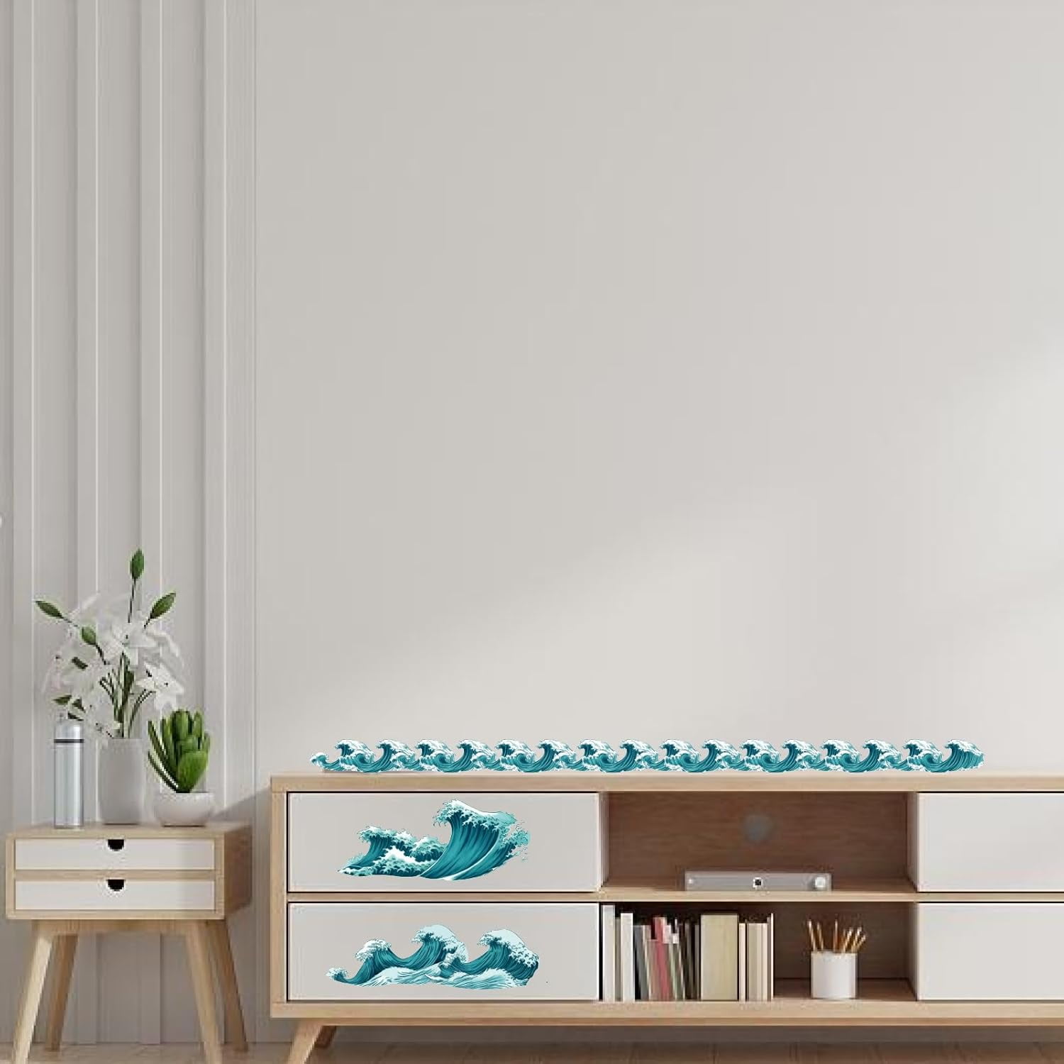 Blue Ocean Sea Waves Wall Stickers Removable Vinyl Peel and Stick Wall ...