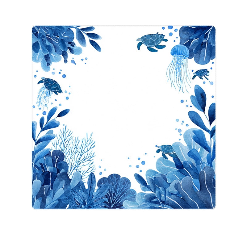Blue Ocean Series Bezel Mahjong Table Mat - 31.5-inch Anti-slip and ...