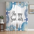 Blue Ocean Shells Conch Sheer Curtains for Living Room Bedroom Nautical ...