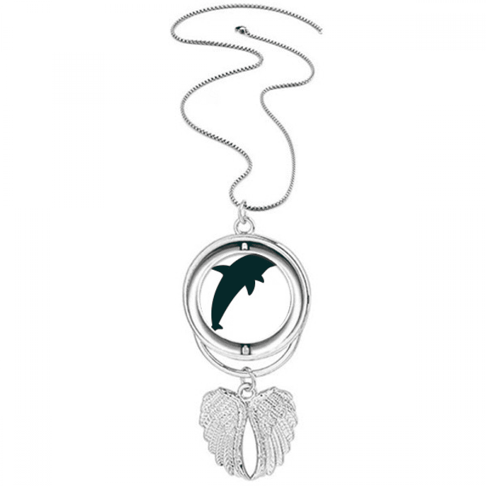 Blue Ocean Streamline Cute Dolphin Pendant Angel Wings Rotating ...