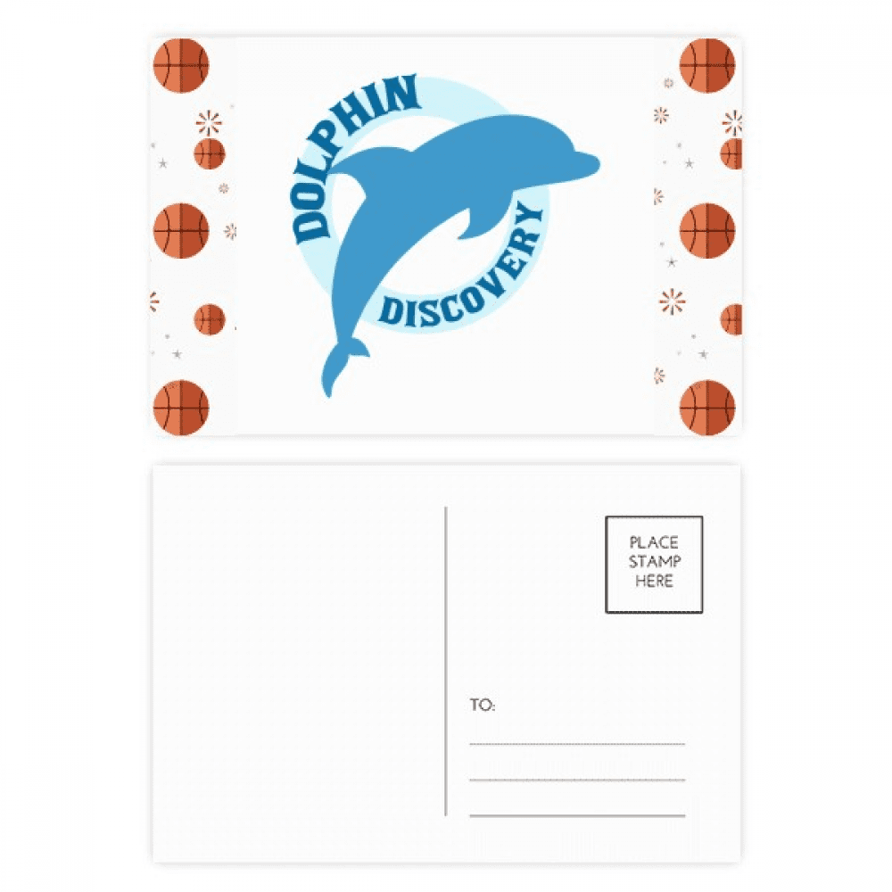 Blue Ocean Streamline Dolphin Pattern Basketball Postcard Set Thanks ...