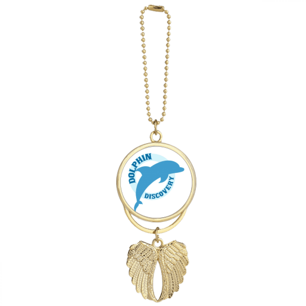 Blue Ocean Streamline Dolphin Pattern Car Keychain Angel Wing Pendant ...
