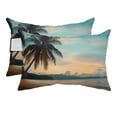 Blue Ocean Summer Coconut Tree Outdoor Pillow for Chaise Lounge Chair ...