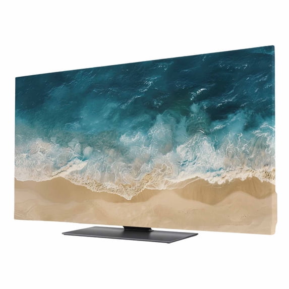 Blue Ocean TV Dust Cover 50 Inch, Beach Wave Pattern Computer Monitor ...