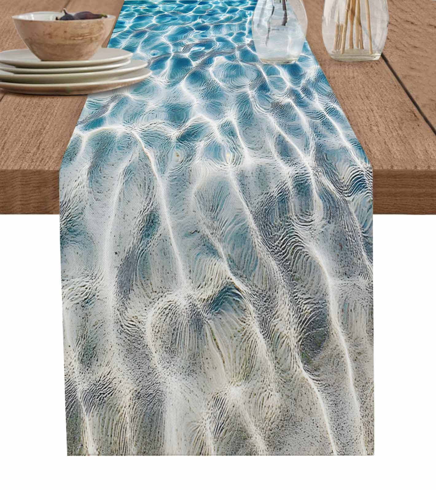 Blue Ocean Table Runner Summer Water Ripple Sea Waves Texture ...