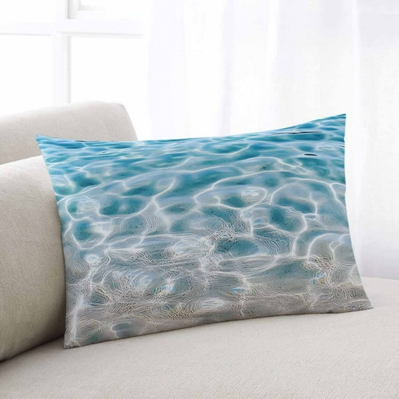 Blue Ocean Throw Pillow Covers, Underwater Sea Waves Water Ripple ...
