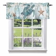 Blue Ocean Valances for Windows, Sea Turtle Rod Pocket Short Window ...