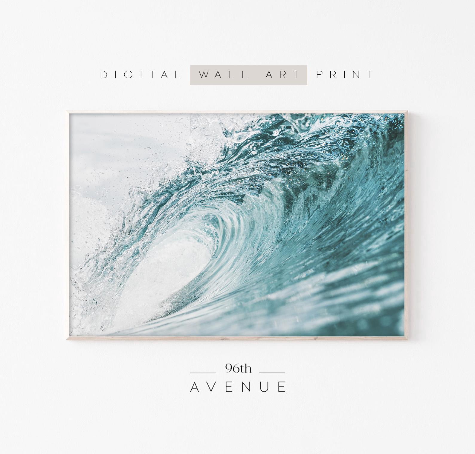 Blue Ocean Wave Coastal Summer Poster, Poster Home Decor, Poster Only ...