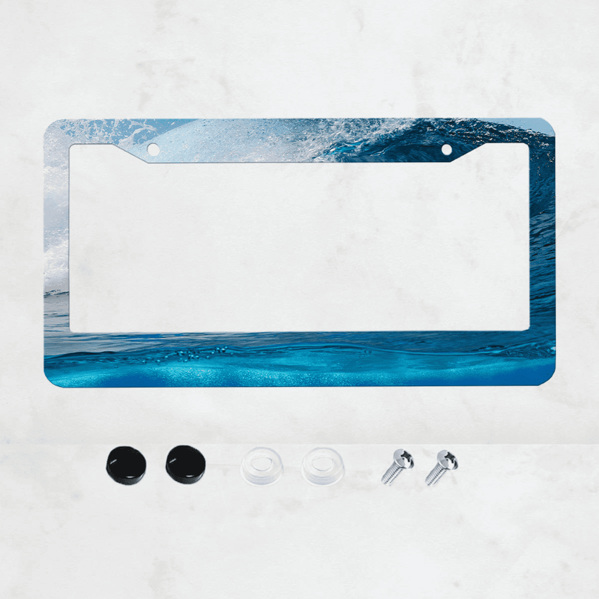 Blue Ocean Wave License Plate Frame Spectacular Summer Blue Ocean Sea ...