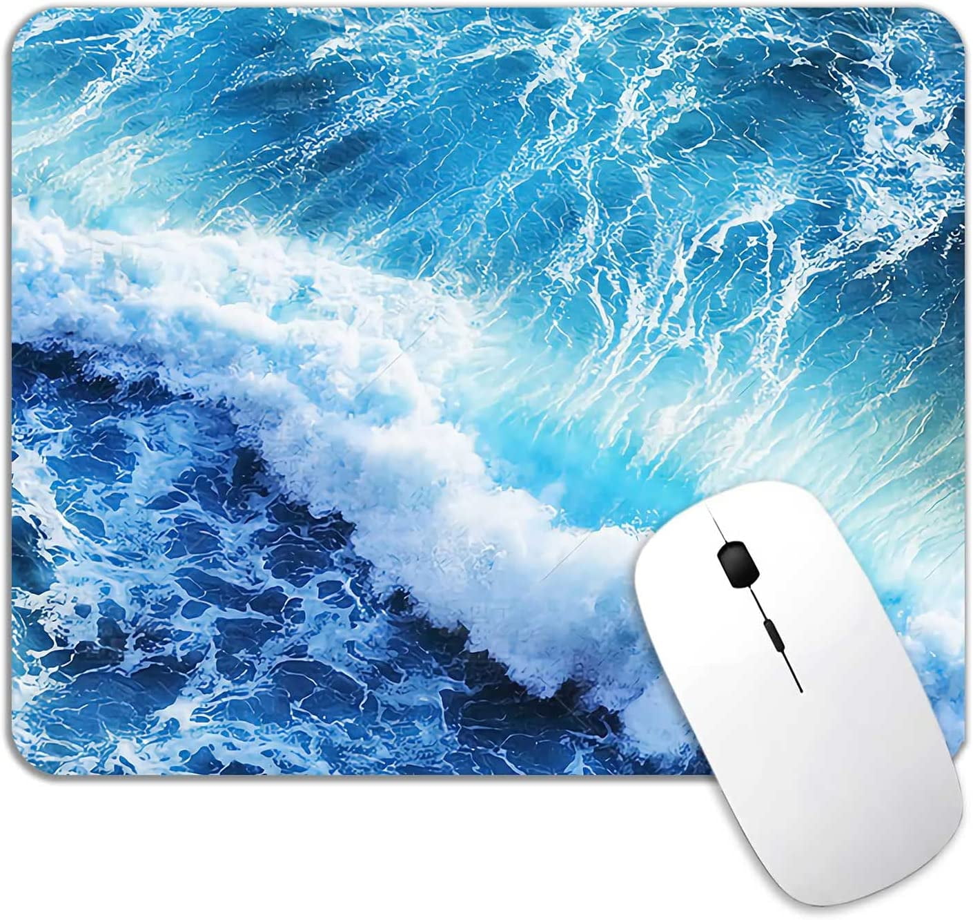 Blue Ocean Wave Mouse Pad, Natural Landscape of The Sea, Non-Slip ...