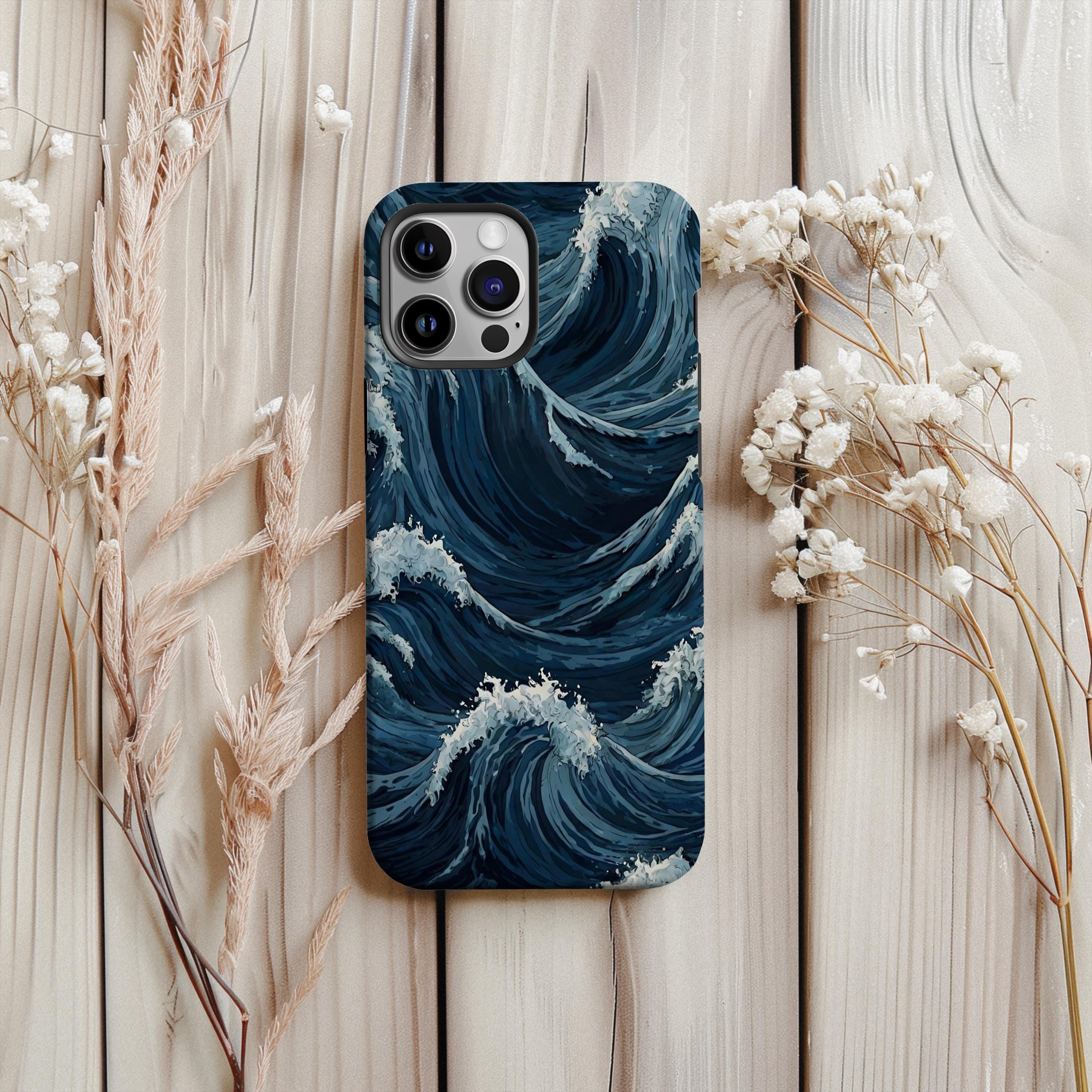 Blue Ocean Wave Nautical Coastal Aesthetic Phone Case for iPhone 17 ...
