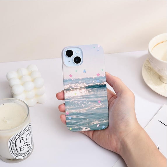 Blue Ocean Wave Tough Phone Case, Star Pattern Protective Matte Cover ...