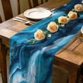 Blue Ocean Waves 10 ft Cheesecloth Table Runner for Wedding 27"x120 ...