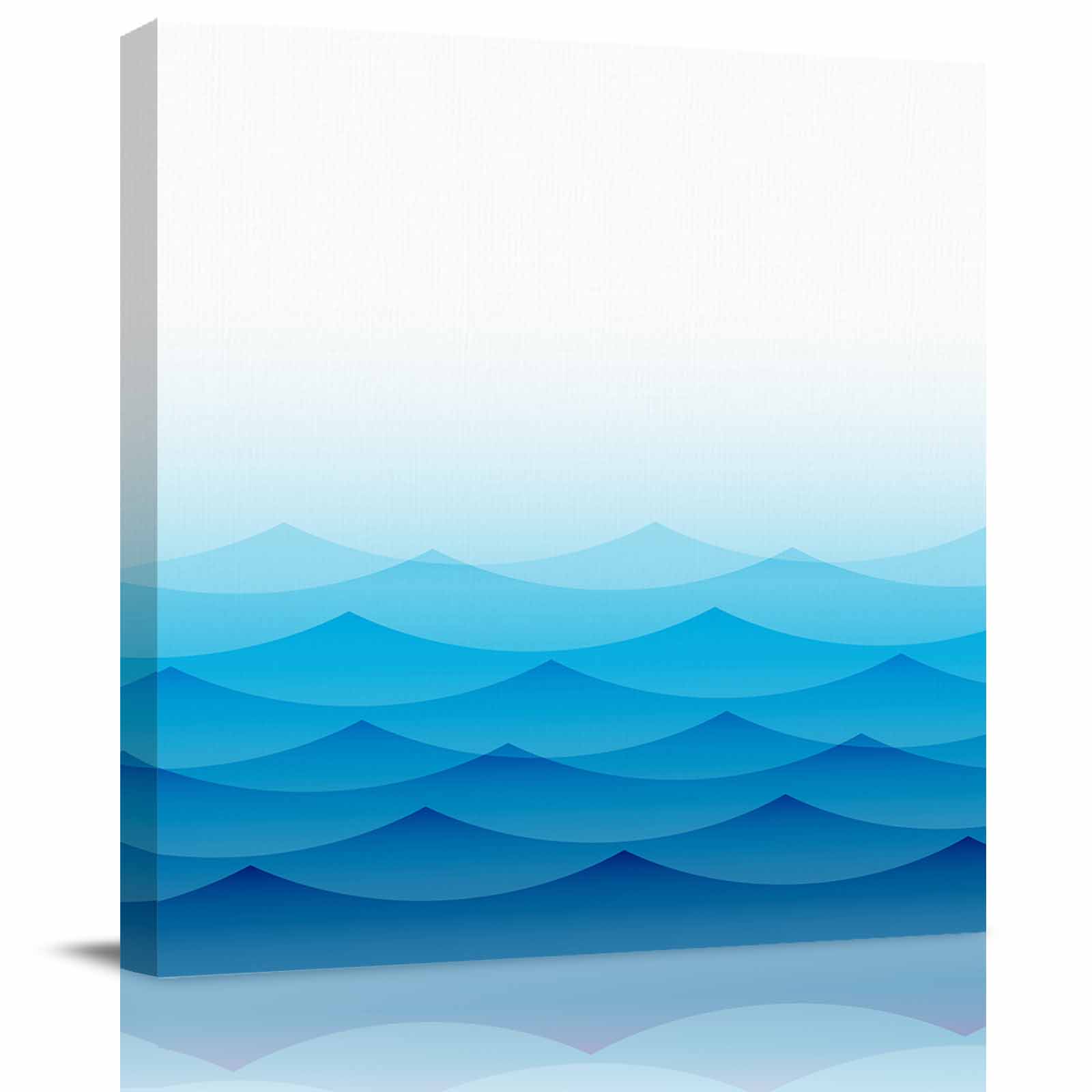 Blue Ocean Waves Canvas Print Wall Art Painting, Modern Wall Decor for ...