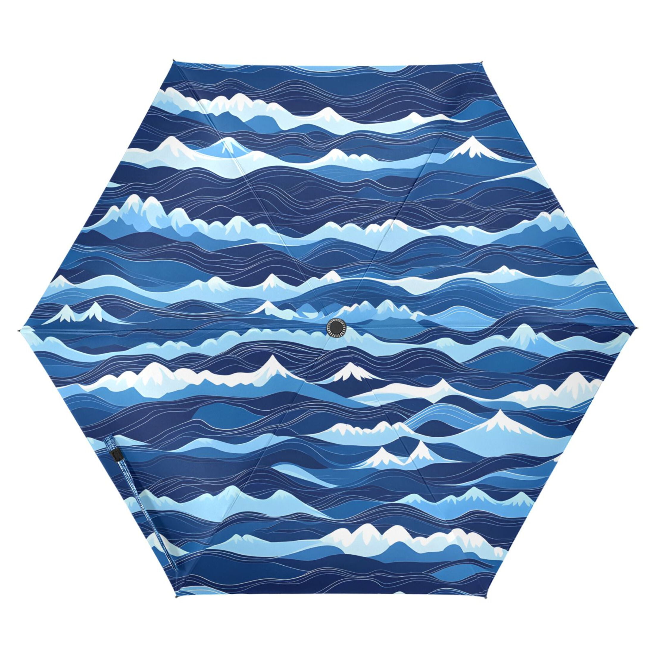 Blue Ocean Waves Folding Umbrella UV50+ Waterproof Sun Protection Auto ...