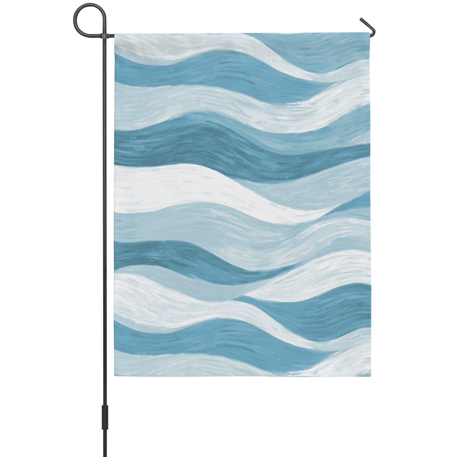 Blue Ocean Waves Garden Flags For Outdoor, Abstract Modern Ombre ...