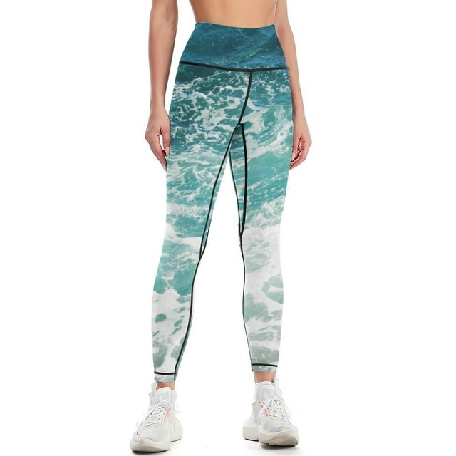 Blue Ocean Waves Leggings exercise clothing for workout shorts gym ...