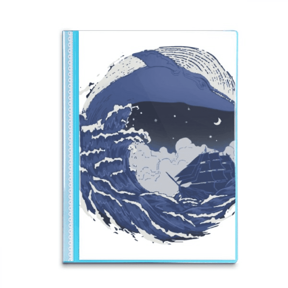 Blue Ocean Waves Night Dark Book Sheet Protectors Portfolio Binder ...