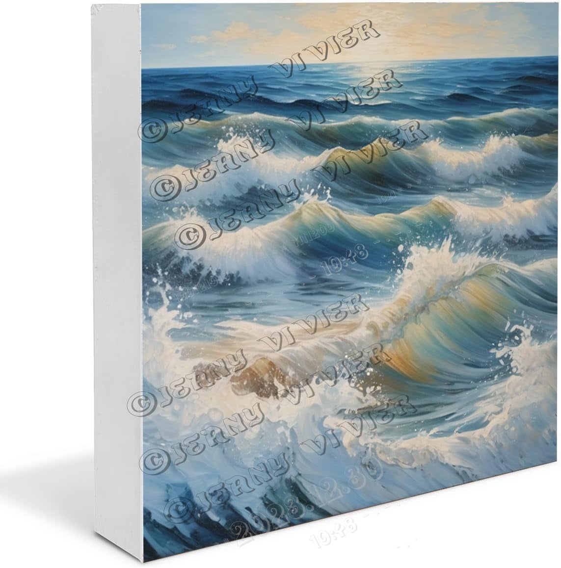 Blue Ocean Waves Seagulls Wooden Box Sign Gifts for Kids Funny Party ...
