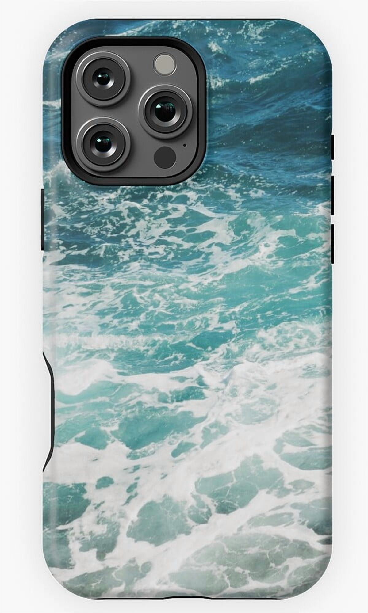 Blue Ocean Waves Seascape Artwork Print Phone Case for iPhone 16 15 14 ...