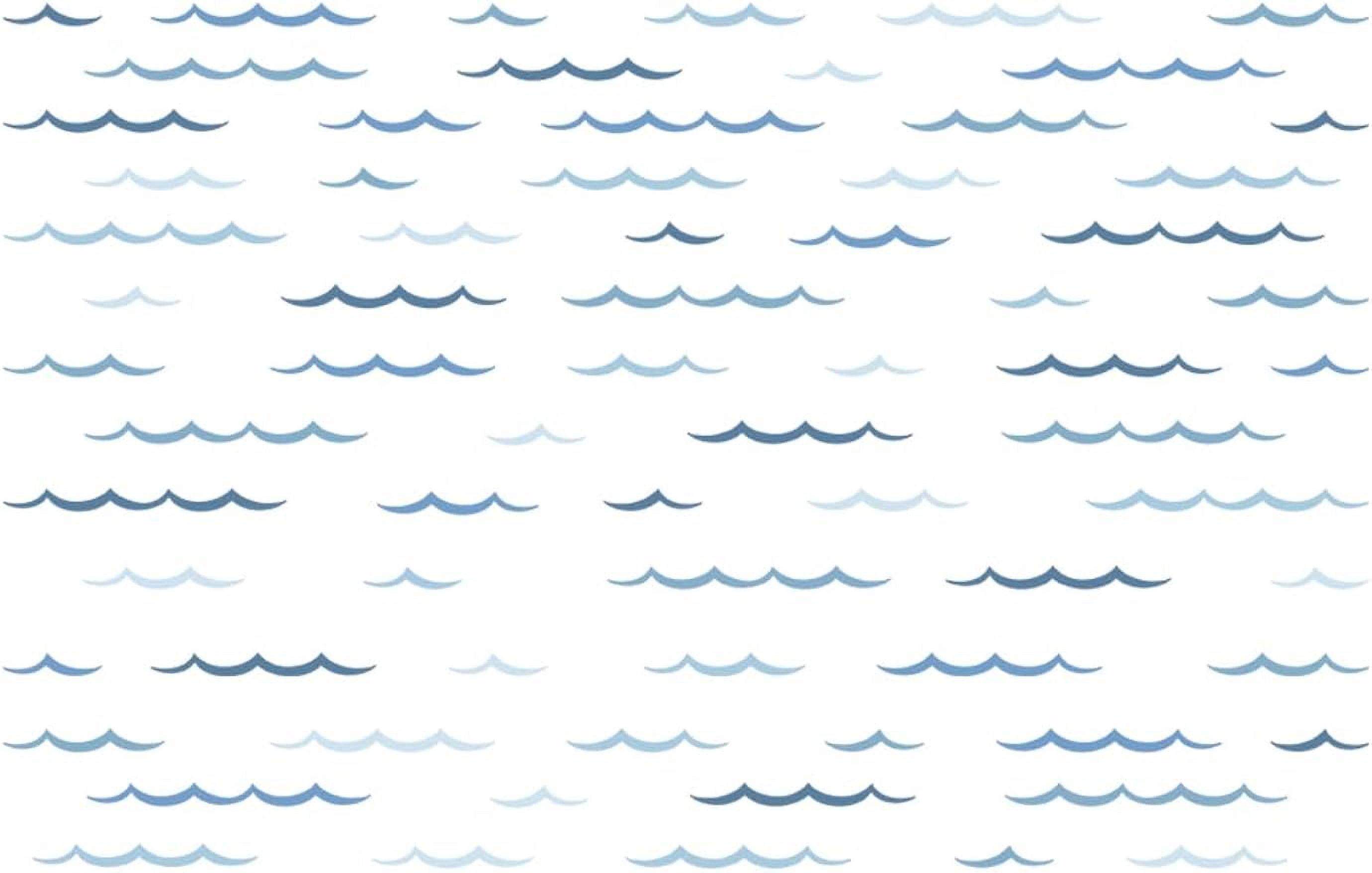 Blue Ocean Waves Wall Stickers Minimalist Blue Decals Stickers Curved ...