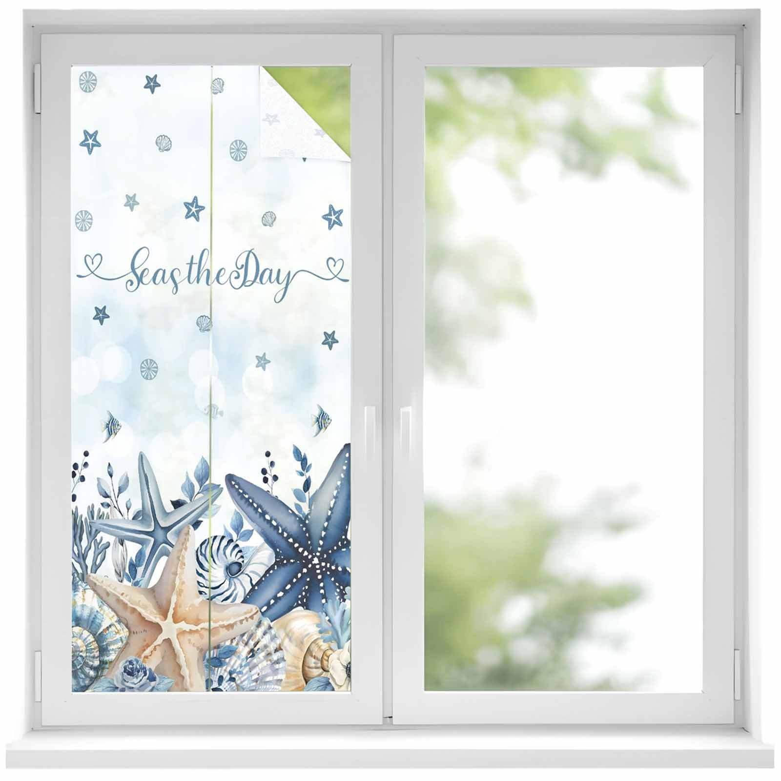 Blue Ocean Window Privacy Film, Seas The Day Frosted Glass Window ...