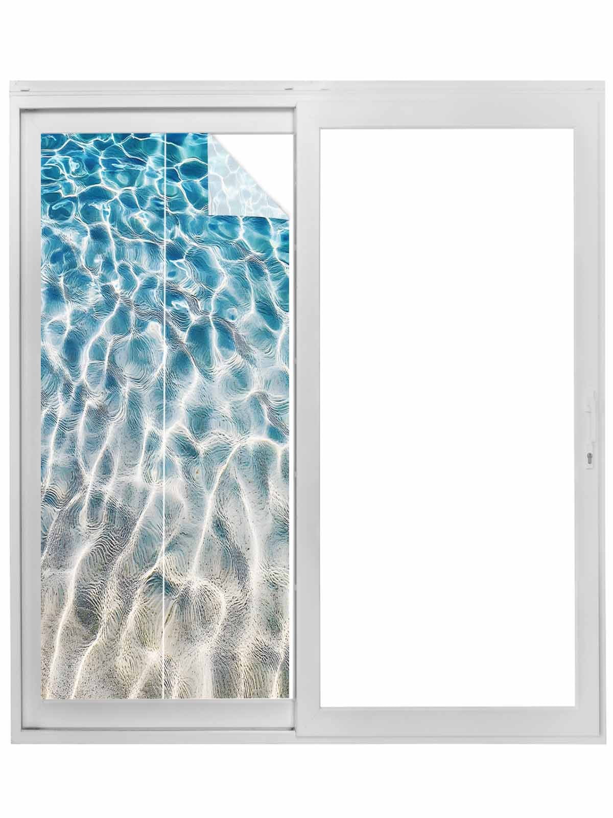 Blue Ocean Window Privacy Film Stained Glass Window Film Decorative ...