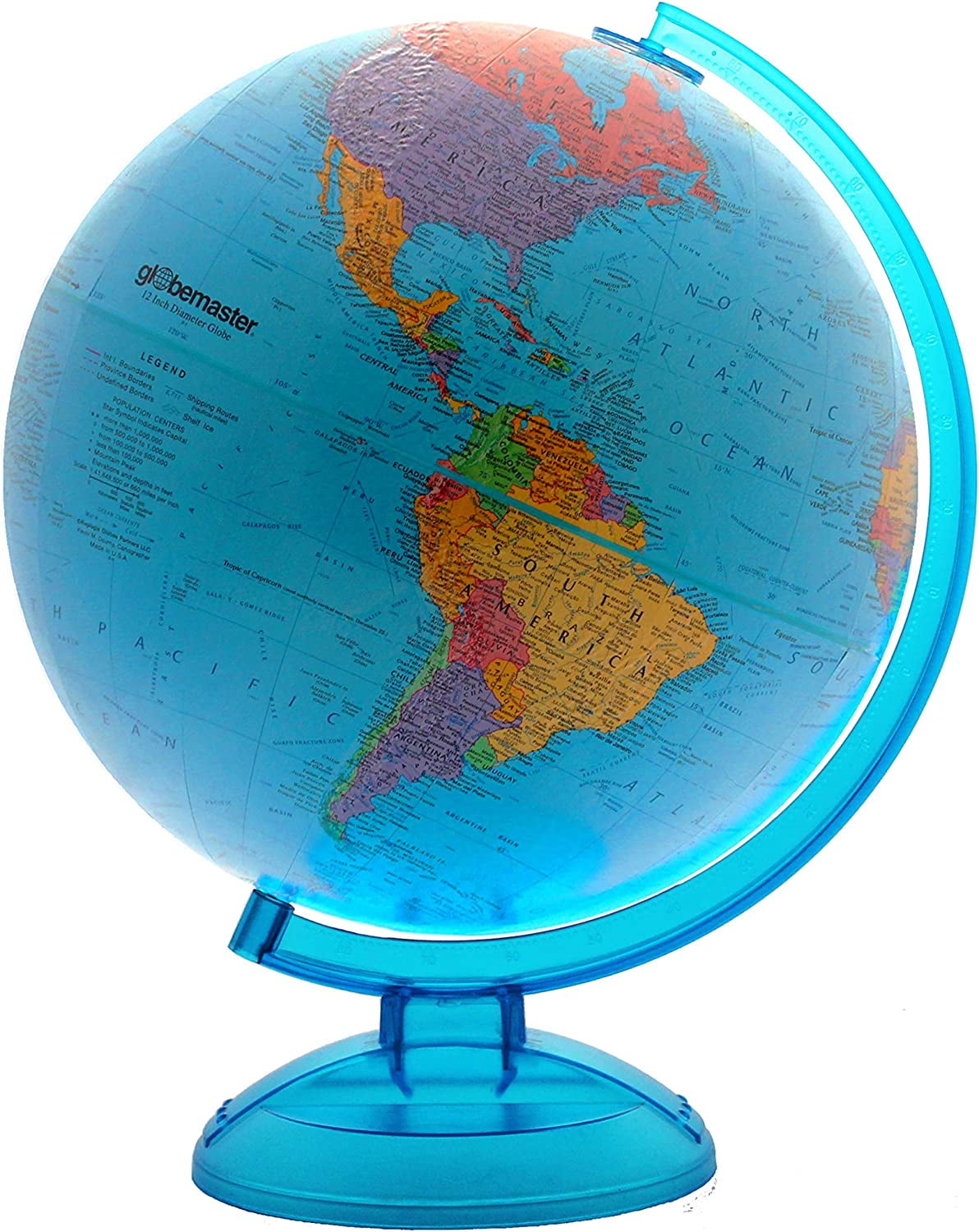 Blue Ocean World Globe By Globemaster, Desktop, English (12"/30 ...
