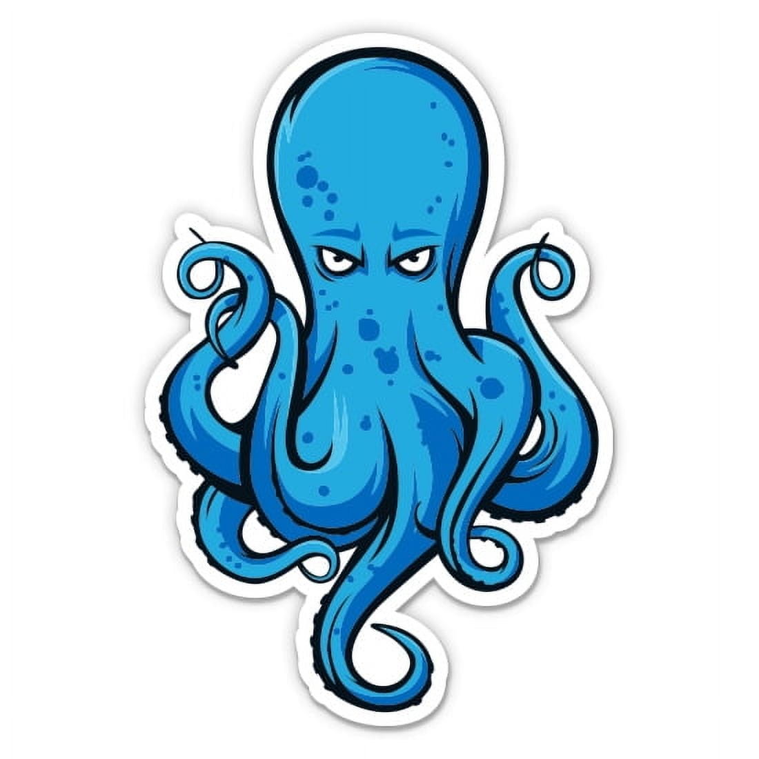 Blue Octopus - 8" Vinyl Sticker - For Car Laptop I-Pad - Waterproof ...