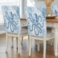 Blue Octopus Chair Back Covers, Summer Watercolor Ocean Coral Removable ...