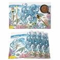 Blue Octopus Cotton Linen Placemats Set of 2, Jellyfish Fish Turtles ...