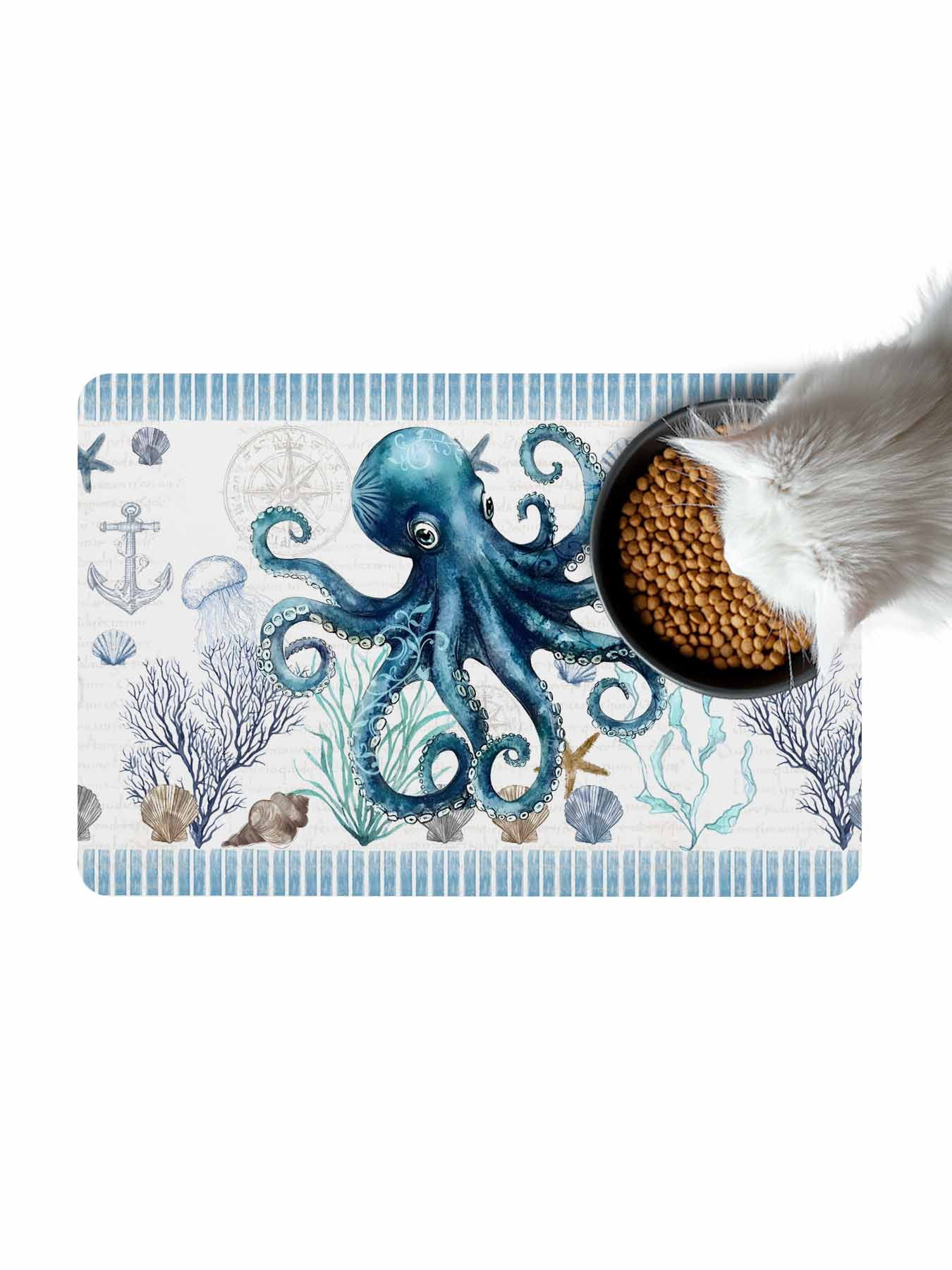 Blue Octopus Doormat Non Slip Diatomaceous Earth Door Mat Absorbent ...