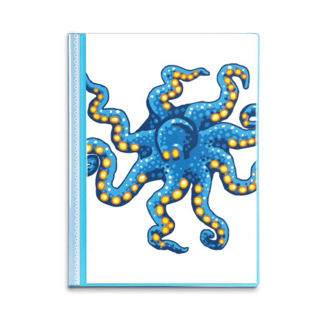 Blue Octopus Marine Life Cartoon Pattern Book Sheet Protectors ...