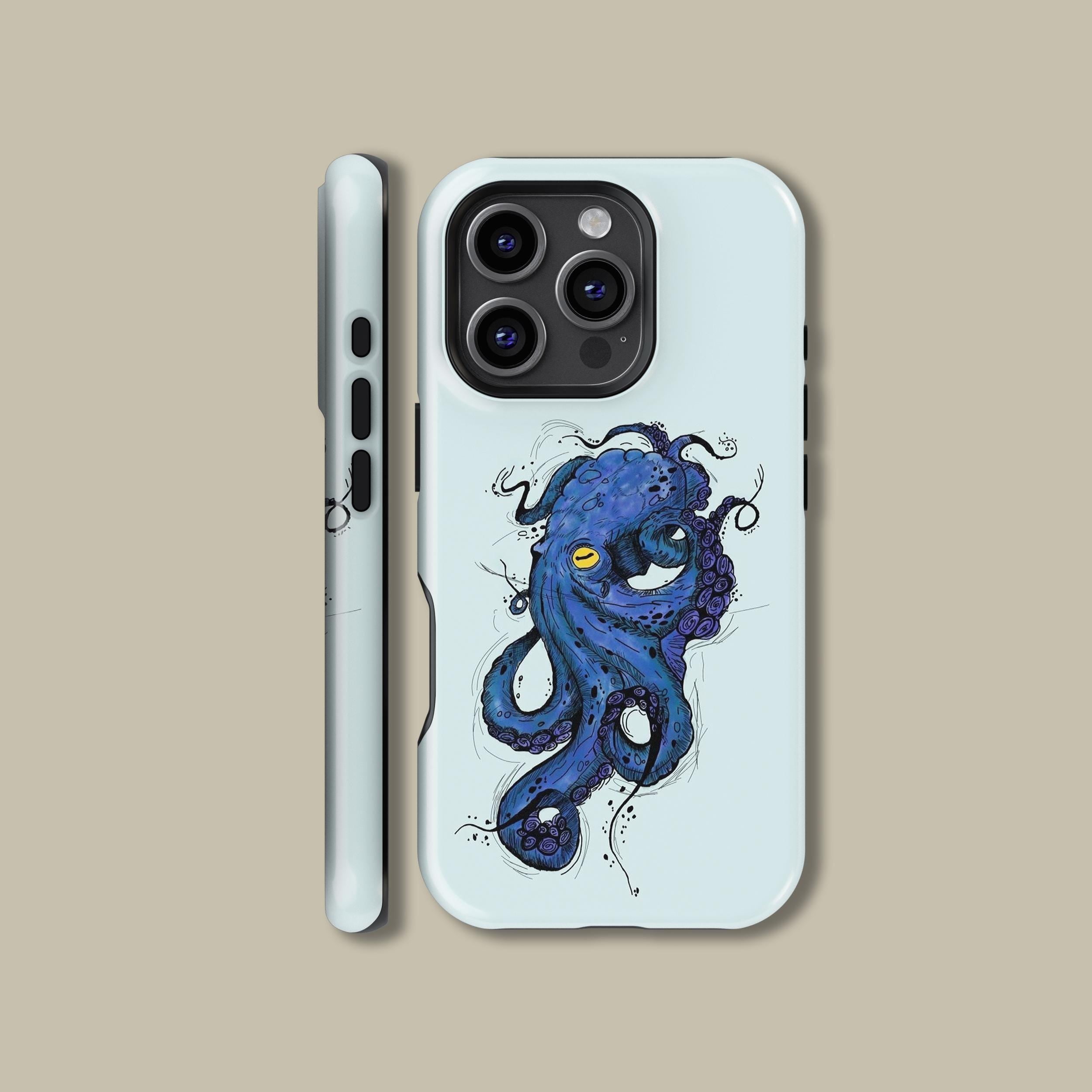 Blue Octopus Marine Life MagSafe Case for iPhone Samsung Sea - Walmart.com