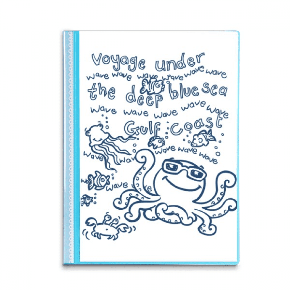 Blue Octopus Marine Life Pattern Book Sheet Protectors Portfolio Binder ...