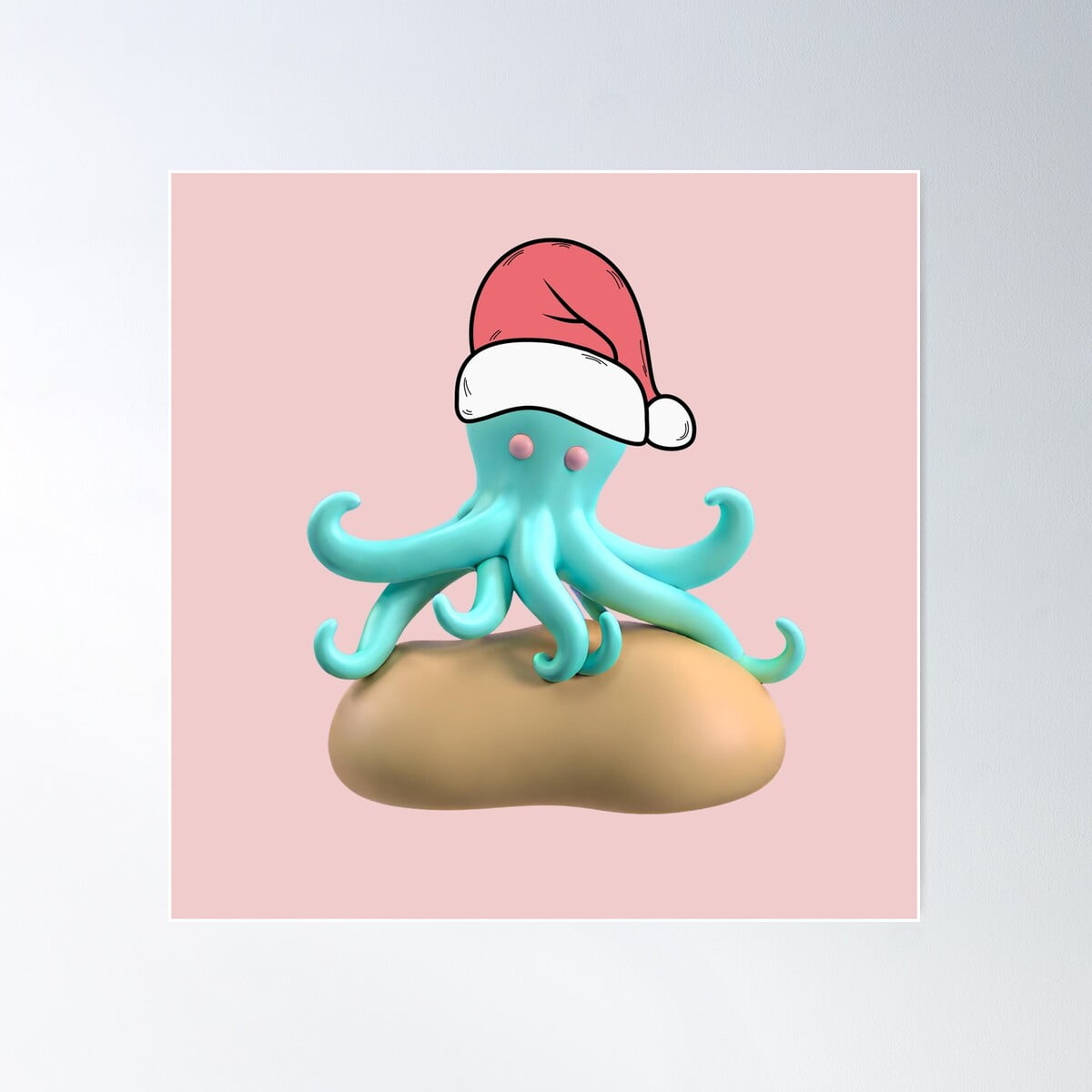 Blue Octopus Poster Wall Art, Modern Wall Decor For Living Room Bedroom, 30x30 UNFRAMED ...